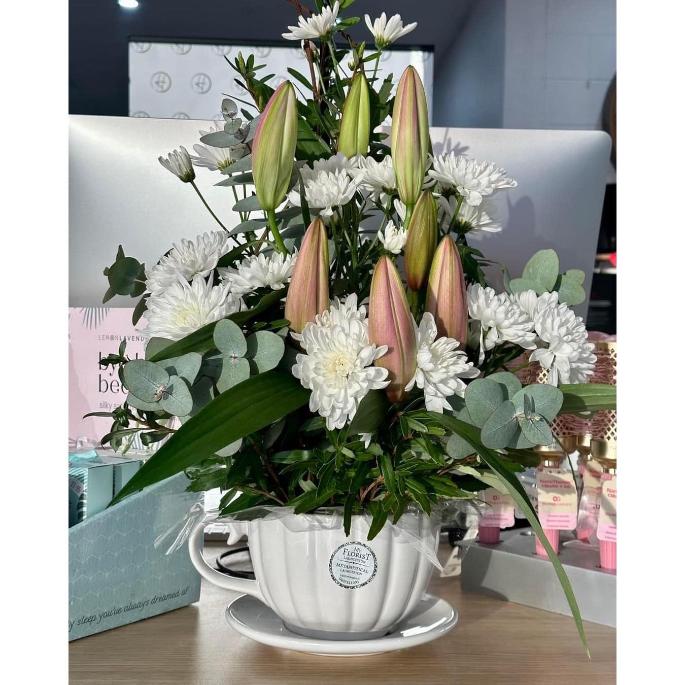 Teacup Planter Arrangement Pastel or Neutrals | Metaphysical Launceston ...